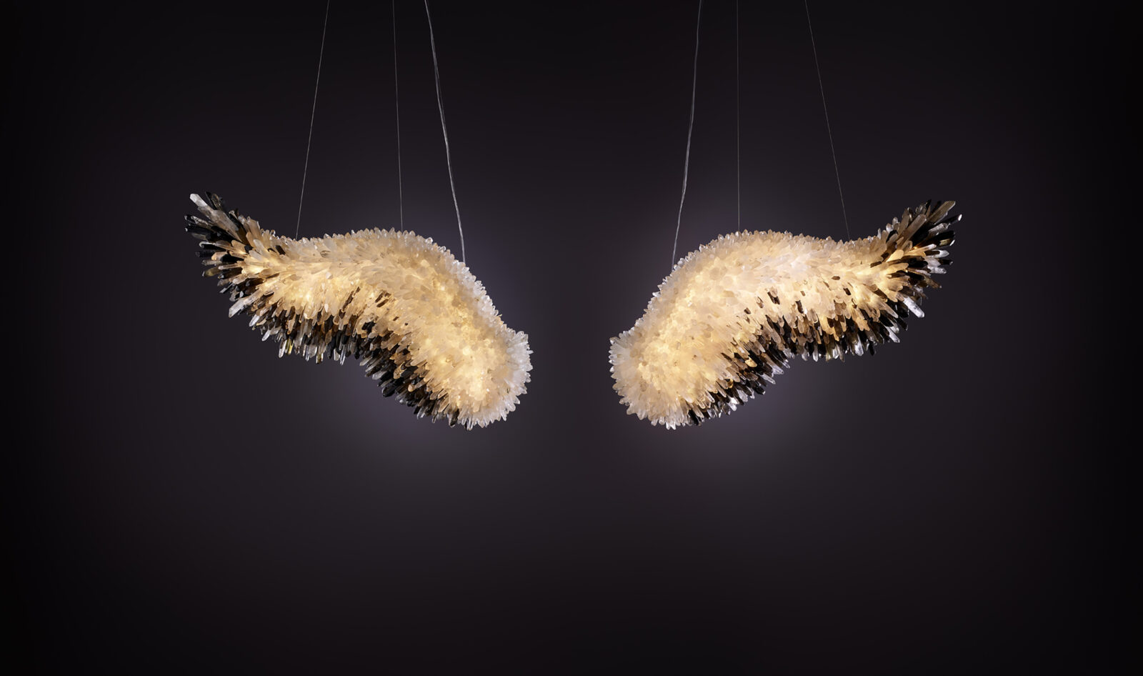 WINGS OF PEGASUS Pendant & Wall Light | Quartz Crystal Lighting