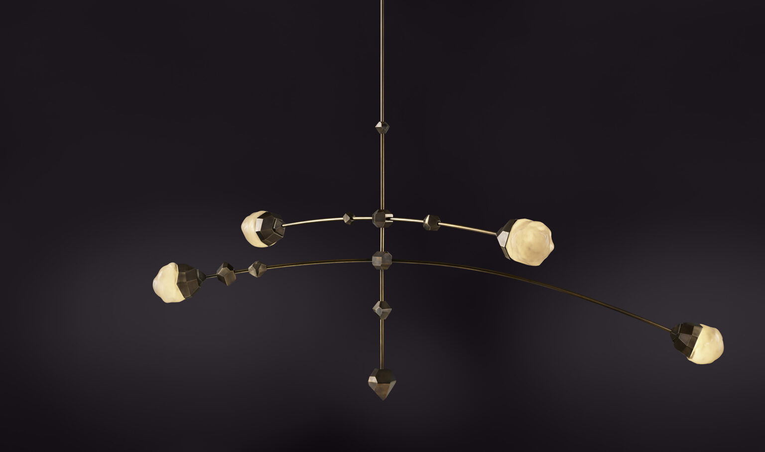 CRUX Pendant Light | Cast Brass & Handblown Glass Lighting