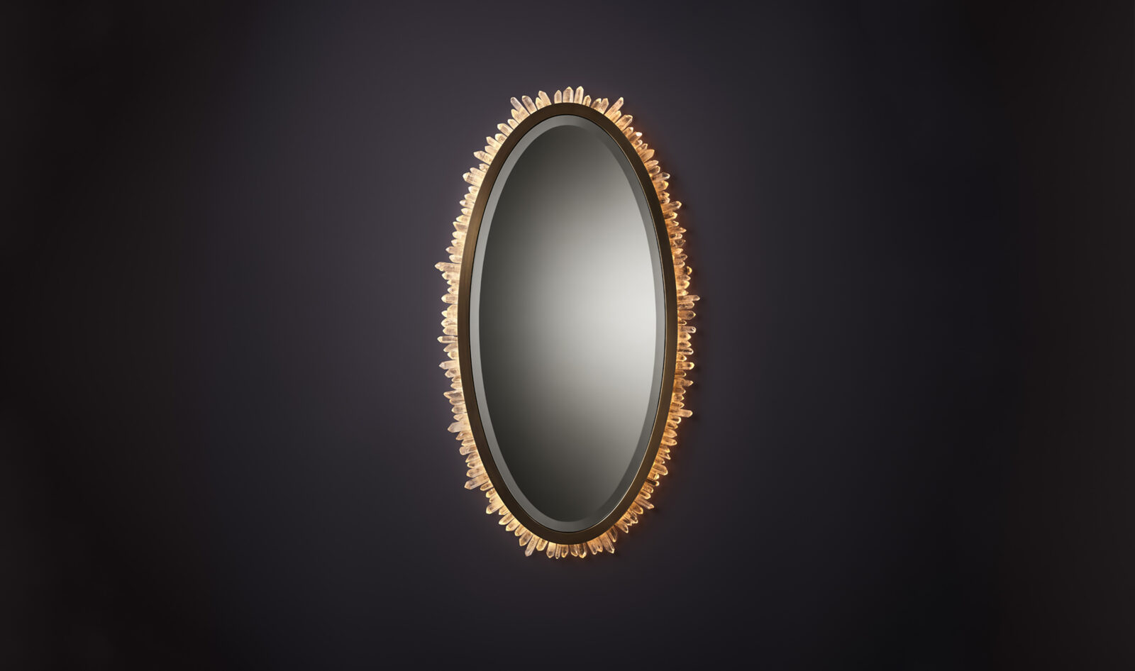 NARCISSUS Mirror | Luxury Quartz & Brass Illuminated Mirror